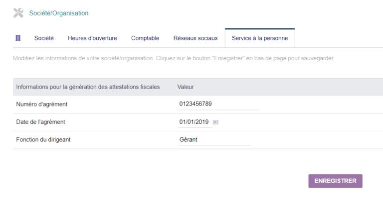 Module Attestations Fiscales - NORD ERP CRM